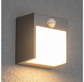 Brilagi -LED Venkovní nástěnné svítidlo se senzorem TERNI LED/12W/230V šedá IP44