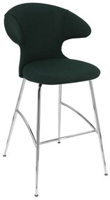 Barová židle Time Flies Barva nohou:: chromová, barva potahu:: tmavě zelená