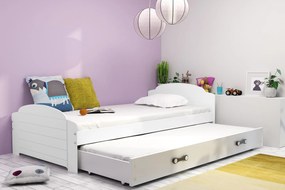 BMS Group Dětská postel s přistýlkou Lili 2 - 200x90 Bílá/bílá