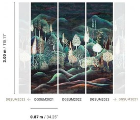 Vliesová obrazová tapeta na zeď, stromy, krajina, DGSUM2021, Summer, Khroma by Masureel