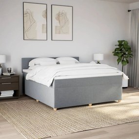 Box spring postel s matrací světle šedá 180 x 200 cm textil 3289059