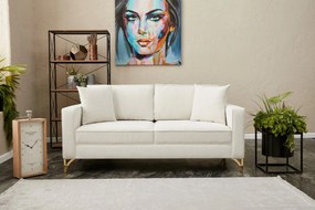 Hanah Home Dvoumístná pohovka BERLIN krémová se zlatou 180 cm 825BLC2791