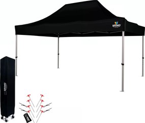 BRIMO Nůžkový párty stan EXCLUSIVE ALU 3x4,5 m bez stěn černý