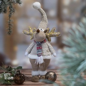 VÁNOČNÍ DEKORAČNÍ FIGURKA REINDEER 59 CM VÍCEBAREVNÁ