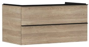 Hansgrohe Xelu Q - Umyvadlová skříňka, 50x98x55 cm, 2 zásuvky, přírodní dub/matná černá 54080670