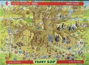 HEYE Puzzle Šílená ZOO: Opičí výběh / 1000 dílků / 70 x 50 cm
