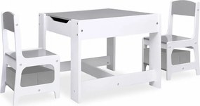 vidaXL Dětský stůl se 2 židlemi MDF [80284] Barva: Bílá