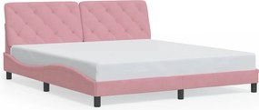 Rám postele s LED bez matrace růžový 180 x 200 cm samet 3213872