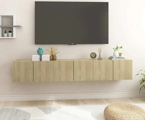 vidaXL Závěsné TV skříňky 3 ks 60x30x30 cm kompozitní dřevo [804528] Barva: Bílá