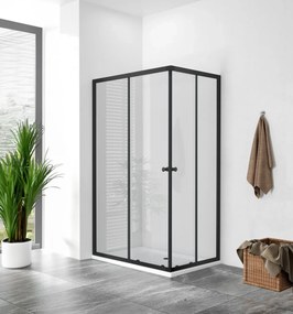 POINT BLACK ROCKY 90x80 Clear Obdélníkový sprchový kout s mramorovou vaničkou