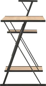 Psací stůl s poličkou černý a dub 116 x 50 x 93 cm 20289