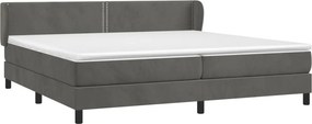 Box spring postel s matrací tmavě šedá 200x200 cm samet 3127452