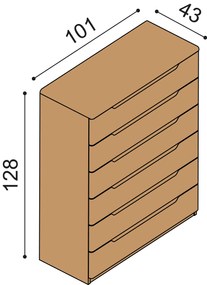 Komoda JELÍNEK FLABO 2Z6 Materiál: Dub, Moření: Bělení