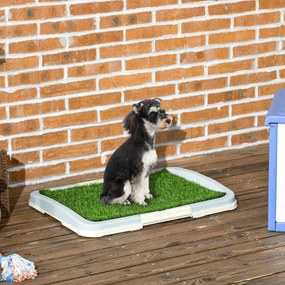 PawHut Toaleta pro Štěňata - Psí Toaleta pro Malé Psy - Vnitřní WC na Trénink - Umělá Tráva 63x48,5 cm | Aosom