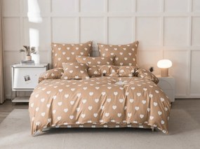 Povlečení z mikrovlákna CARAMHEART hnědé Rozměr povlečení: 2 ks 70 x 90 cm | 200 x 220 cm