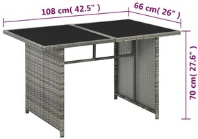 vidaXL Marketos 10dílná zahradní sedací souprava s poduškami polyratan šedá