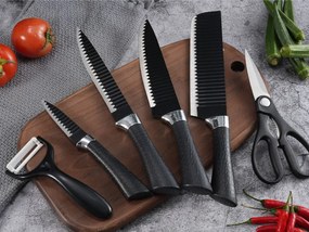 Verk Group Sada kuchyňských nožů 6 ks kuchyňské nůžky oškubák ocel