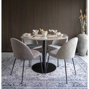 Nordic Experience Sametová jídelní židle Louis šedá/černá