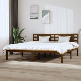 Rám postele medově hnědý masivní borovice 200 x 200 cm,  3104241