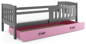 Dětská postel KUBUS s úložným prostorem 80x190 cm - grafit Ružové