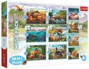 Puzzle 10v1 Seznamte se se všemi dinosaury v krabici 40x27x6cm