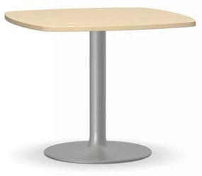 B2B Partner Konferenční stolek ZEUS II, 660x660 mm, šedá podnož, deska bříza