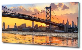 Wallmuralia Foto-obraz fotografie na skle Most Filadelfie 100x50