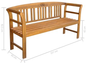 Zahradní lavice 157 cm masivní akáciové dřevo,  44131