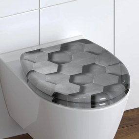 Eisl Sanitär WC prkénko Duroplast Soft Close Hexagons 82392