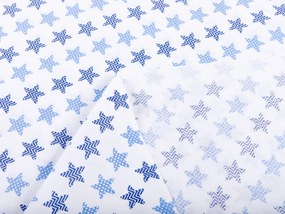 Biante Bavlněný závěs Sandra SA-266 Modré hvězdičky na bílém 130x230 cm