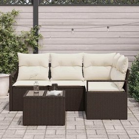 Set pohovek 5 ks Hnědá polyratan 3346368