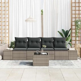 Set pohovek 5 ks Šedá polyratan 3346929