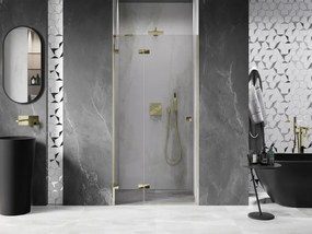 Mexen, Mexen Lunar výklopné sprchové dveře 90 cm, transparentní, zlaté - 834-090-000-50-00-L