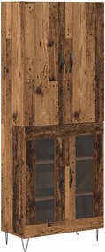 Vysoký bufet 2 ks Staré dřevo 69,5 x 34 x 180 cm 3403165