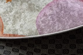 Dětský koberec protiskluzový BAMBINO 61510 krémový / růžový kruh