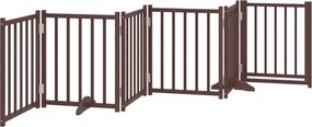 vidaXL Zábrana pro psy s dvířky skládací 6 panelů 300 cm jedle [352285] Barva: Přírodní