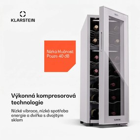 Klarstein Shiraz 18 Duo, vinotéka, 2 zóny, 58 l/18 lahví, 5-18/5-18 °C, dotykové ovládání