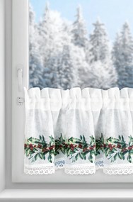 KRÁTKÁ VÁNOČNÍ ZÁCLONA NA PÁSCE XMAS8 150X30 CM VZOROVANÁ
