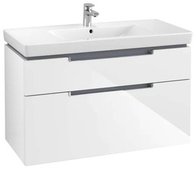 Villeroy & Boch Subway 2.0 - Umyvadlová skříňka, 99x59x45 cm, 2 zásuvky, Glossy White A91510DH