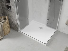 Mexen Lima Duo, sprchový kout se skládacími dveřmi 80 (dveře) x 70 (dveře) cm, 6mm čiré sklo, chromový profil + slim sprchová vanička bílá + chromový sifon, 856-080-070-01-02-4010
