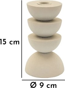 Kovový svícen Pix 15 cm krémový