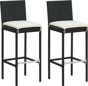 vidaXL Zahradní barové stoličky s poduškami 2 ks polyratan [313436] Barva: Šedá
