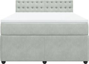 Box spring postel s matrací světle šedá 160x200 cm samet 3290094