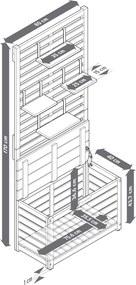 Tchibo - Balkonová lavice s pohledovou ochranou a úložným prostorem - barva: hnědá