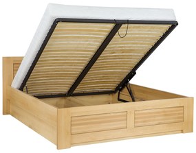 Drewmax LK212 BOX 120x200 cm dřevěná postel masiv dub dvojlůžko
