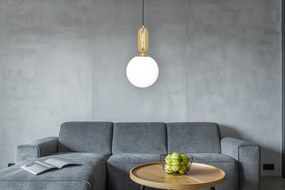 Toolight, Kovová stropní lampa skleněná APP474-1CP, zlatá, OSW-00606
