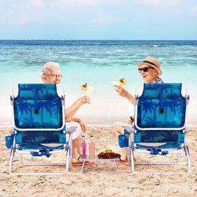 Costway 3dílná sada plážových křesel a stolu s nastavitelným opěradlem Venkovní