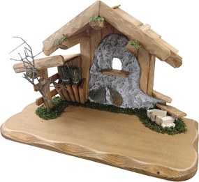 AMADEA Dřevěný betlém BEZ FIGUREK 38 cm, český výrobek