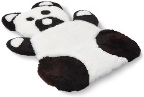 Wooline Předložka panda z ovčích kůží, bílá/tmavě hnědá