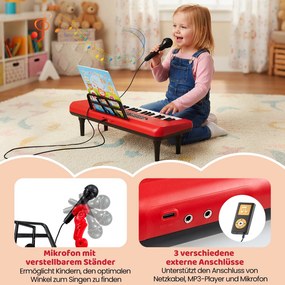 Costway 37 Klávesy Elektronické piano s mikrofonem a hudebním stojanem